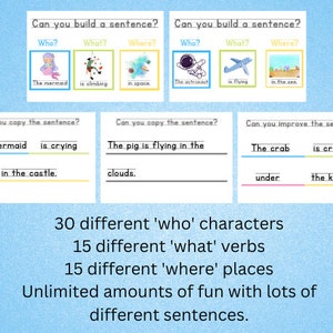 Silly Sentence Builder | Learning to Read and Write | School | Home ...