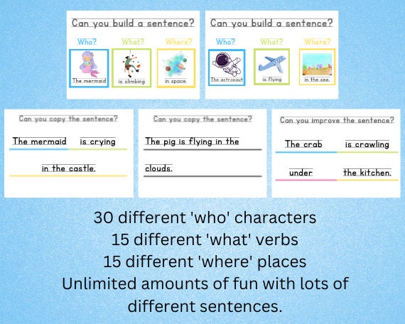 Silly Sentence Builder | Learning to Read and Write | School | Home ...