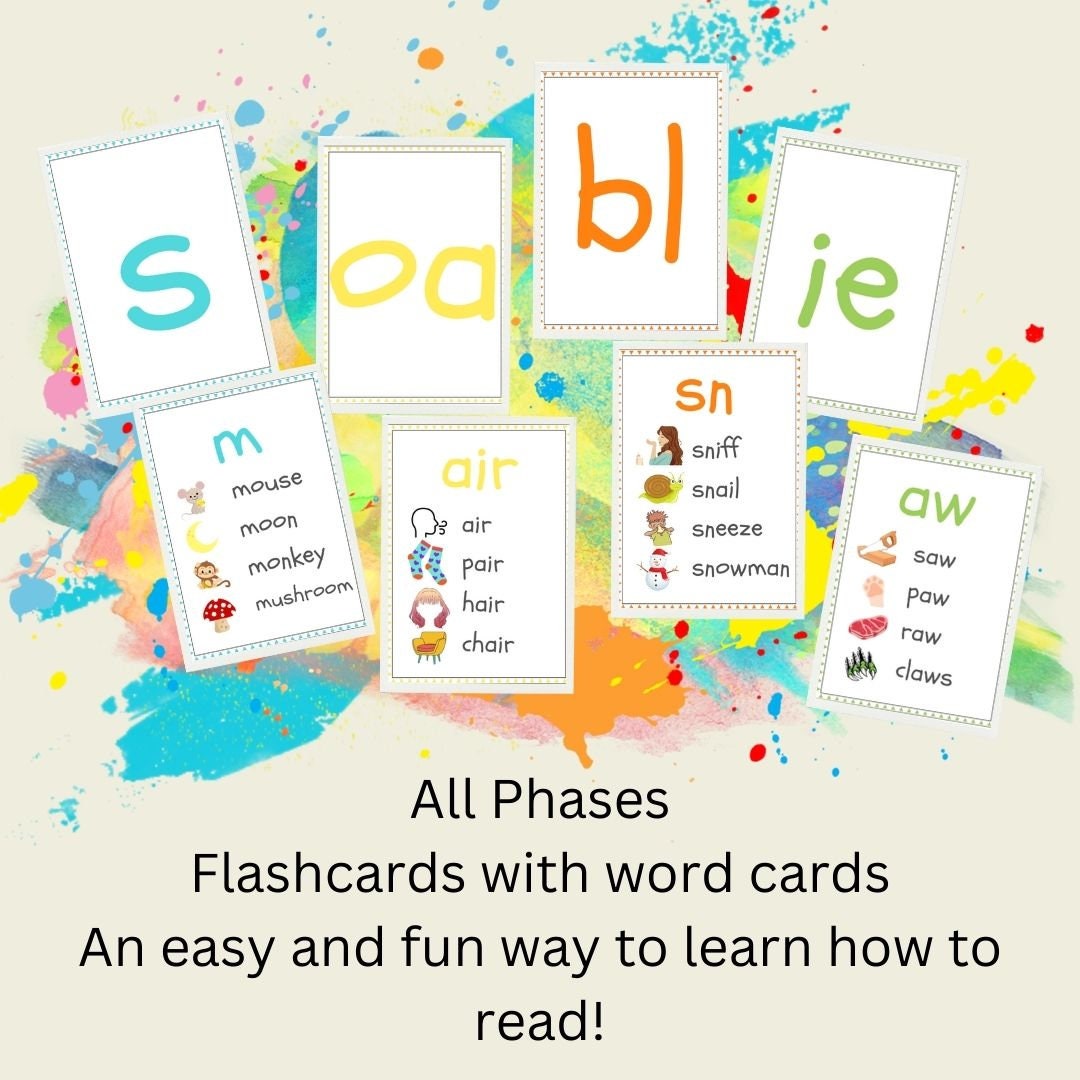 Printable PDF Double Sided Phonics Bundle | Phase 2 - 5 | Large A6 ...