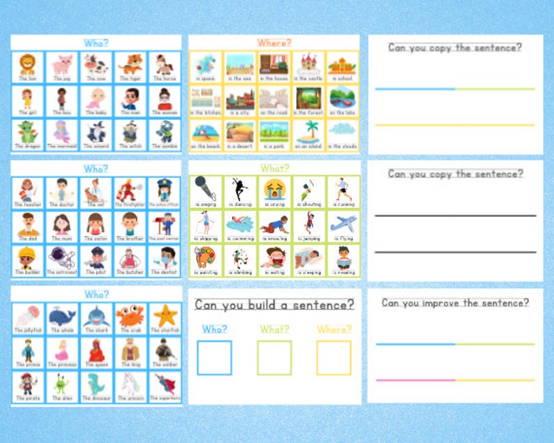 Silly Sentence Builder | Learning to Read and Write | School | Home ...
