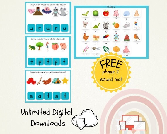Match the Phase 2 Phonic Sounds With FREE Phase 2 Mat | Ready for ...
