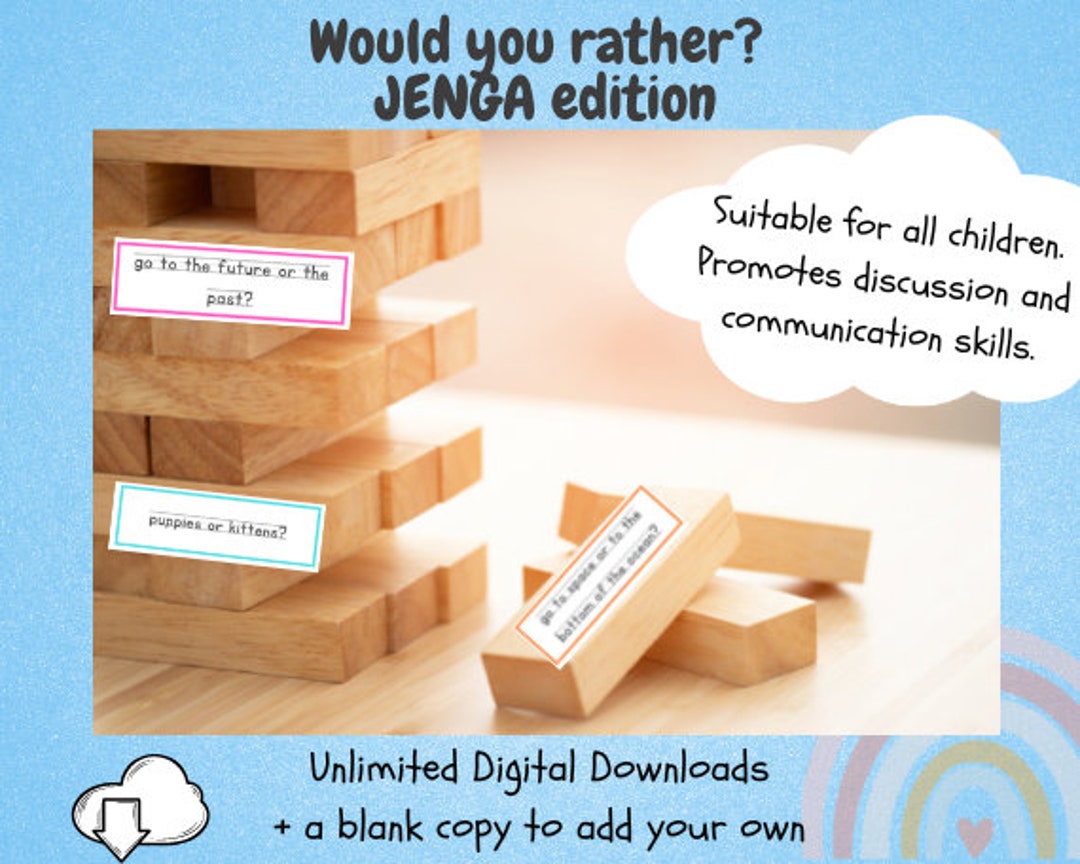 Would You Rather? Jenga | Children Friendly | Communication | Games ...