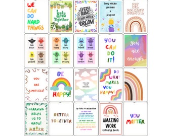 Classroom Poster Quotes Decor Growth Mindset Printable Back to School ...