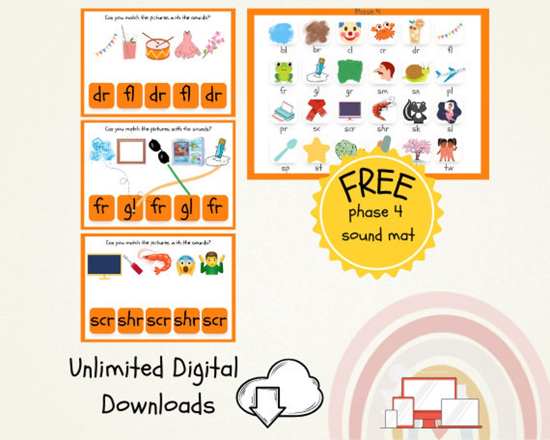 Match the Phase 4 Phonic Sounds With FREE Phase 4 Mat | Ready for ...