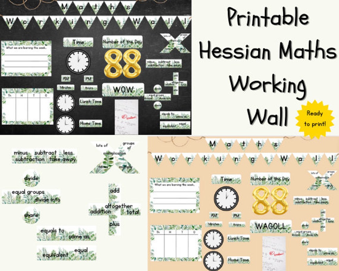 Maths Working Wall Display (botanical) - Etsy UK