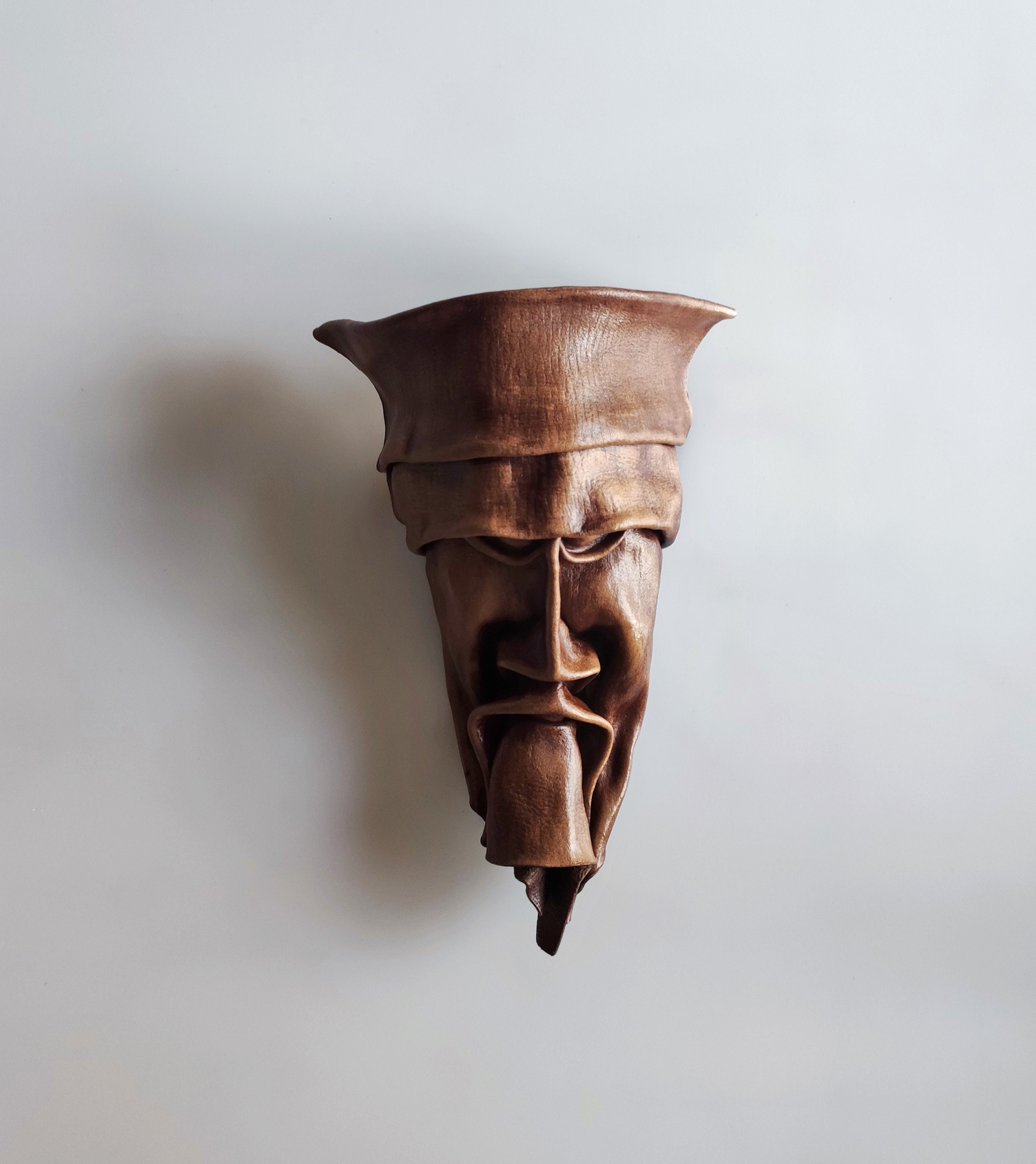 Leather Wall Mask Shaman Art Wall Hanging Bohemian Wall Decor 3d Wall ...