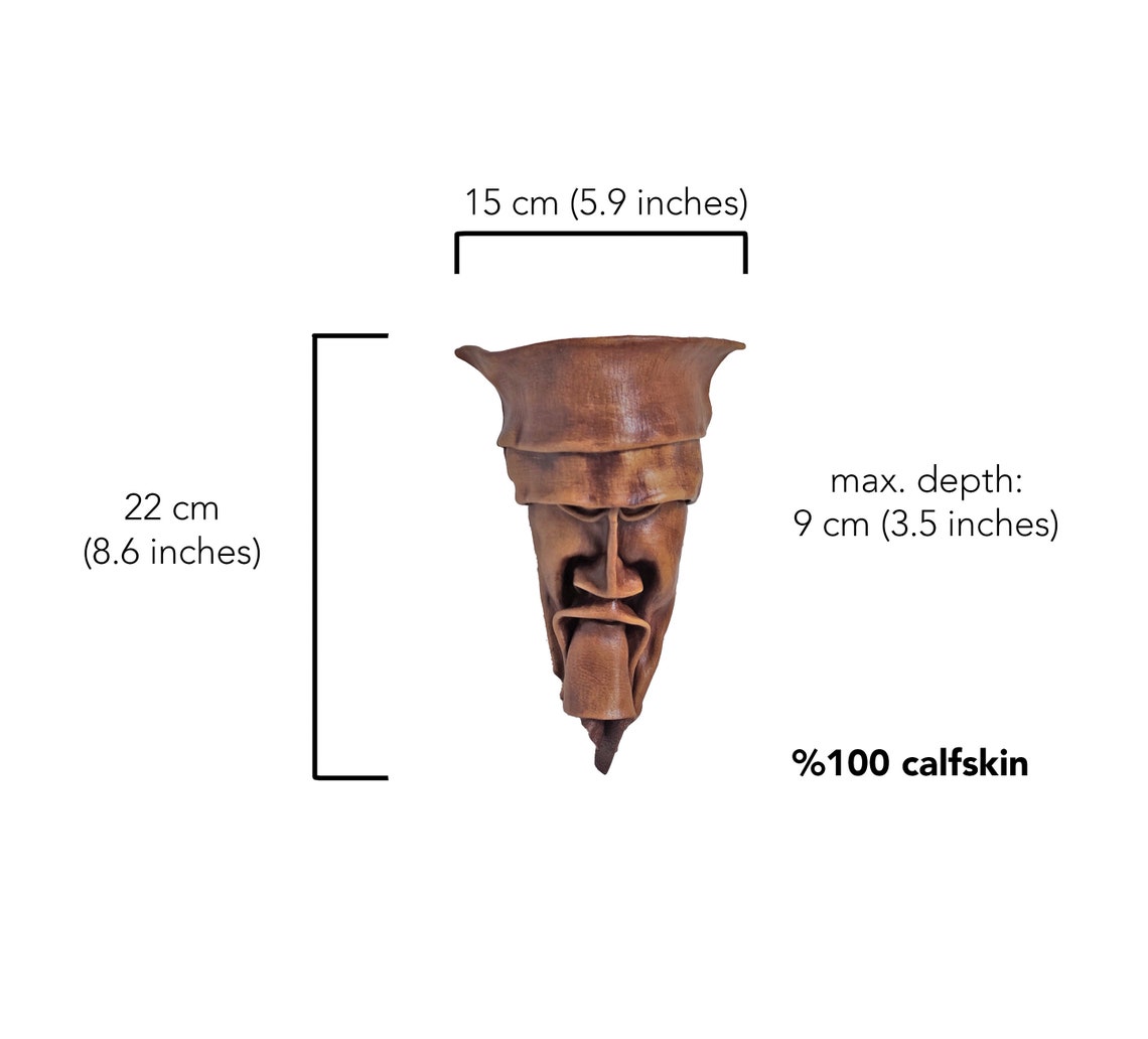 Leather Wall Mask Shaman Art Wall Hanging Bohemian Wall Decor 3d Wall ...