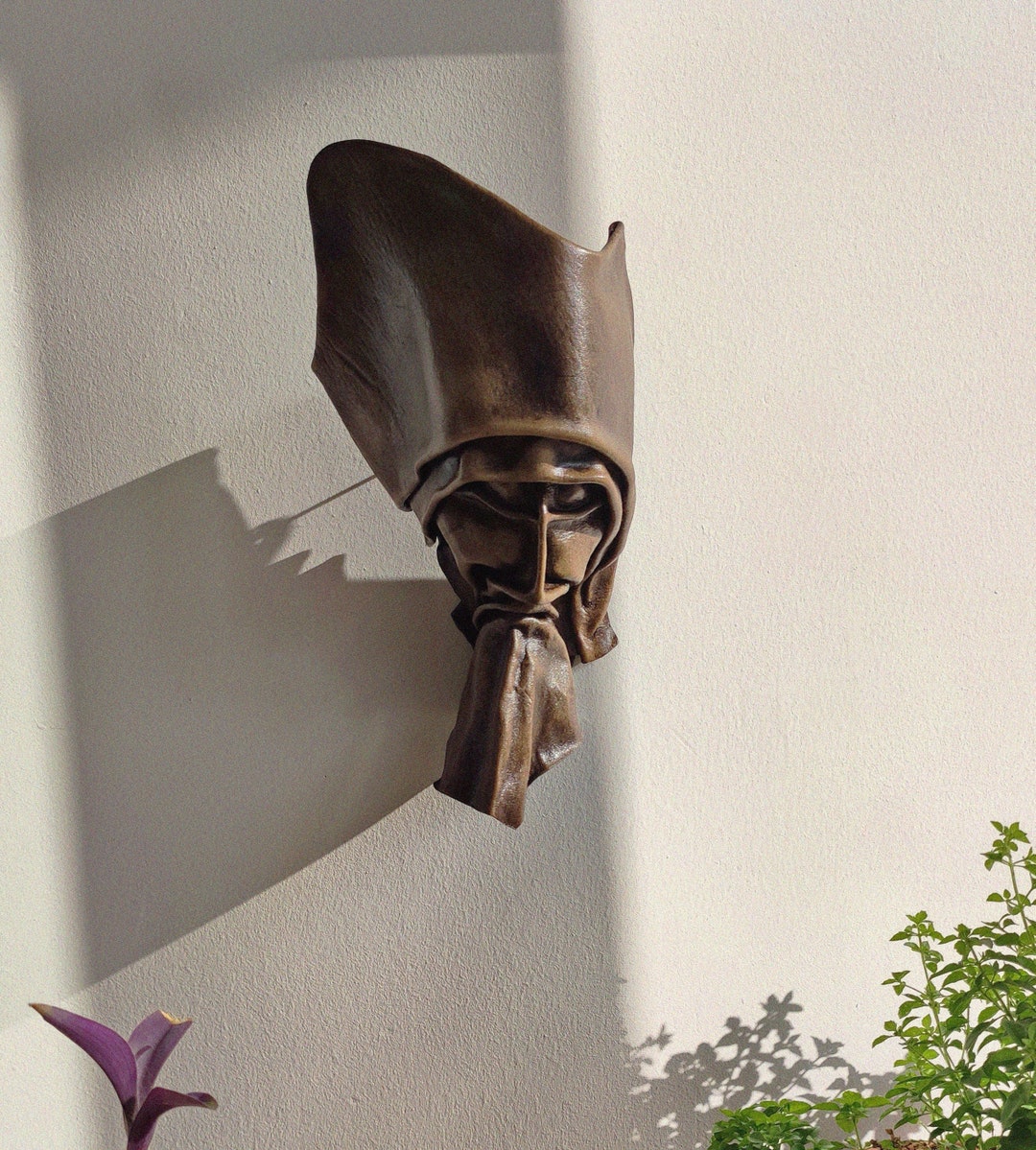 Leather Wall Art Shaman Mask Wall Decoration Bohemian Wall Decor ...