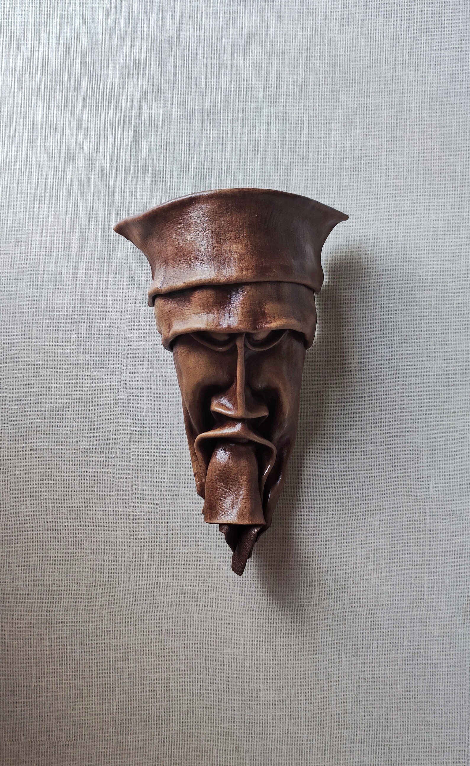 Leather Wall Mask Shaman Art Wall Hanging Bohemian Wall Decor 3d Wall ...