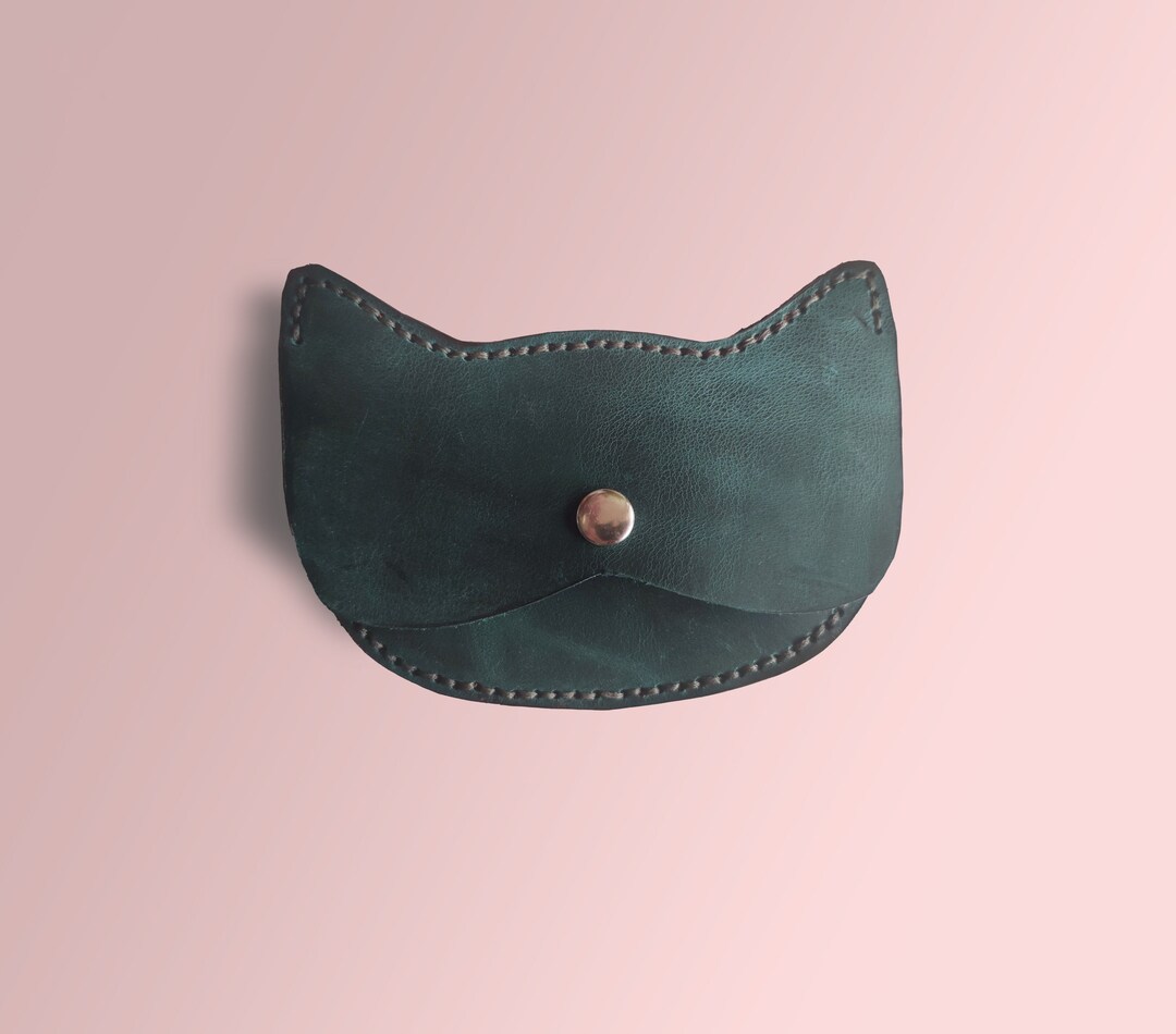 Cute Cat Shaped Coin Wallet - Cat Wallet - Leather Wallet - Cat ...