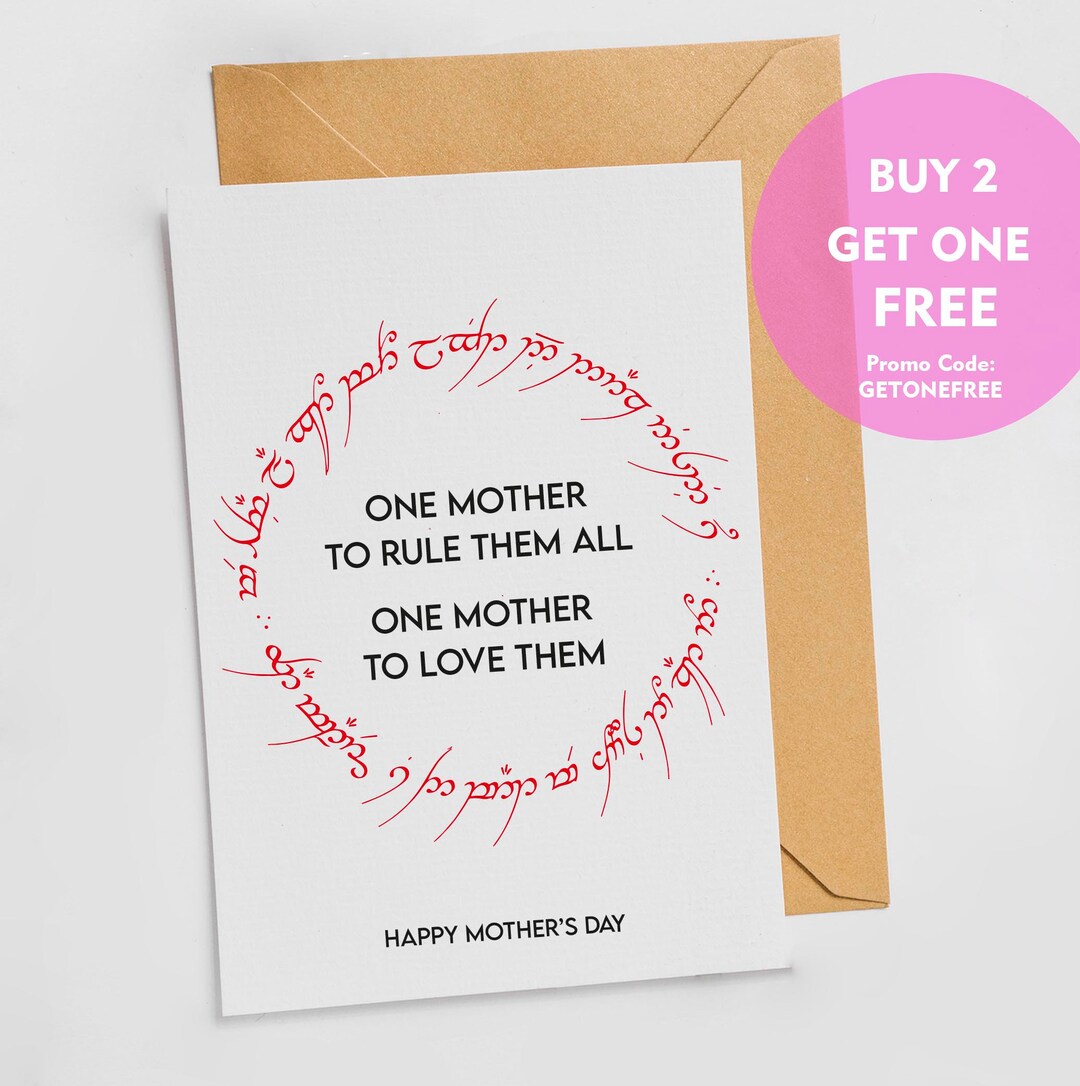 One Mother to Rule Them All Printable Mother's Day Card, Card for Mom ...