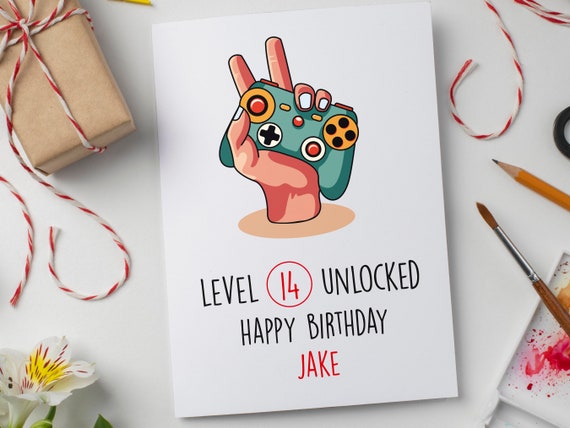 Personalized Birthday Card With Name and Age DIGITAL - Etsy