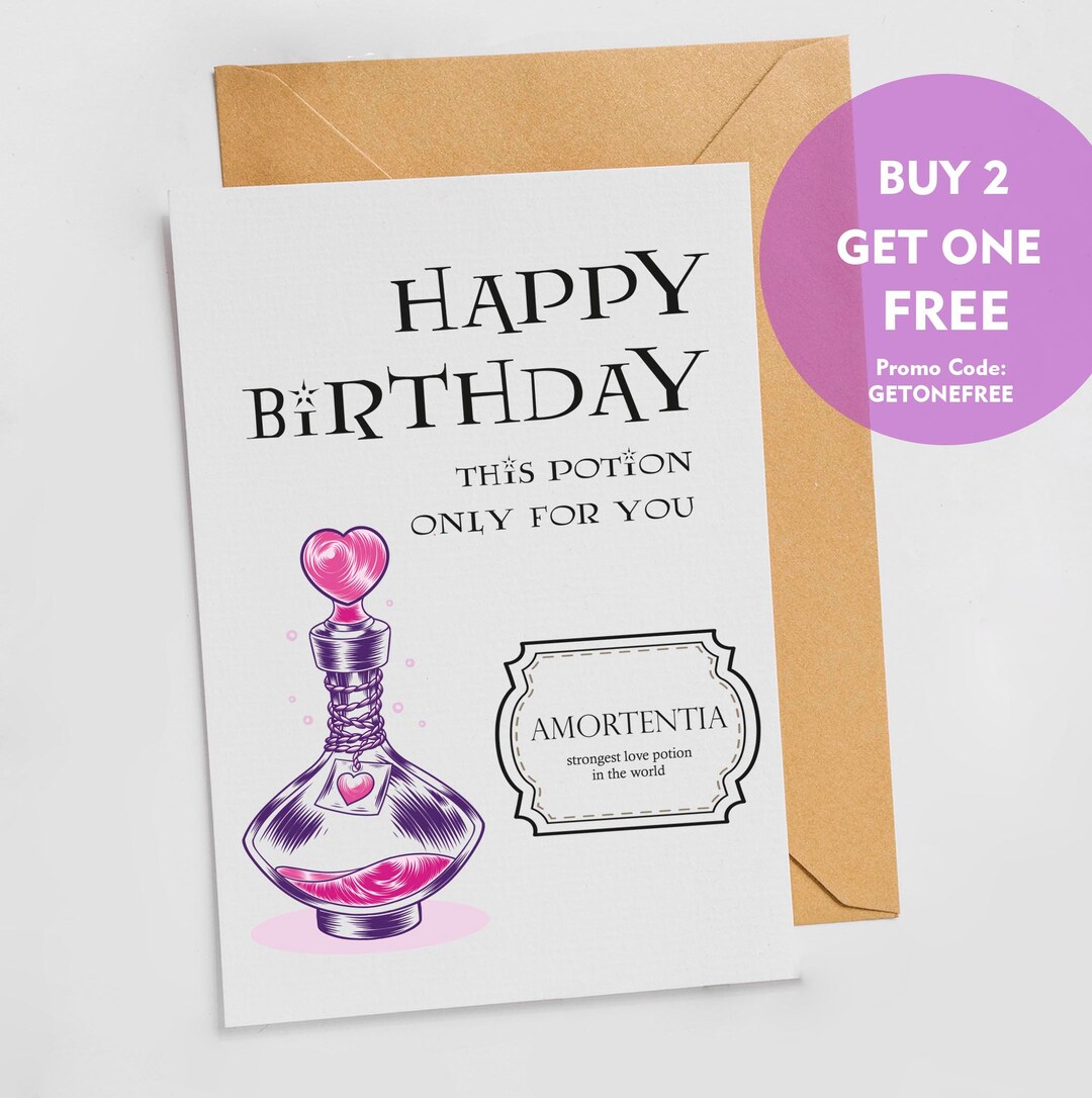 Printable Birthday Card Potions Series Love Potion Amortentia Card for ...
