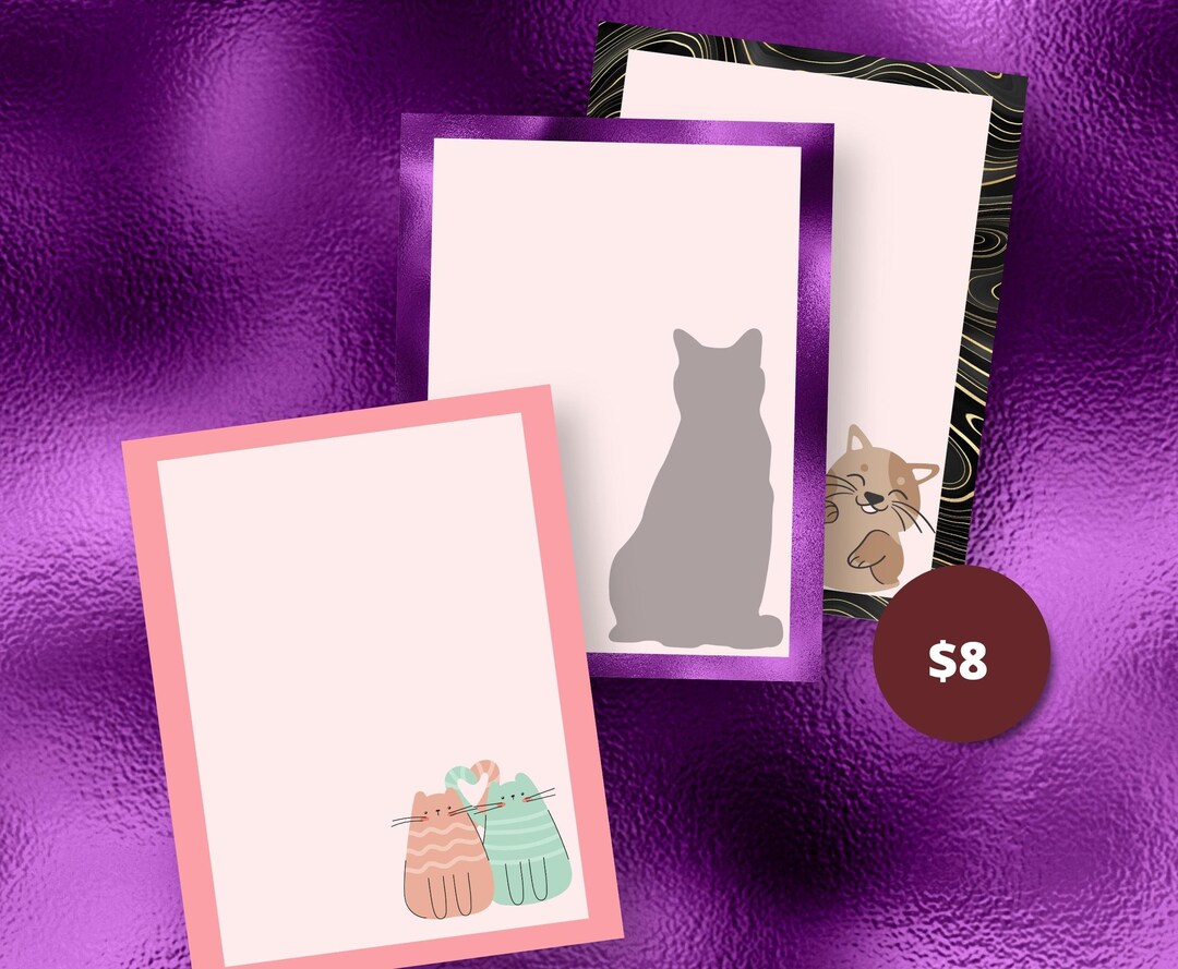 Kitty Kat Stationary Bundle in A4 and US Letter Sizes Printable Cat ...