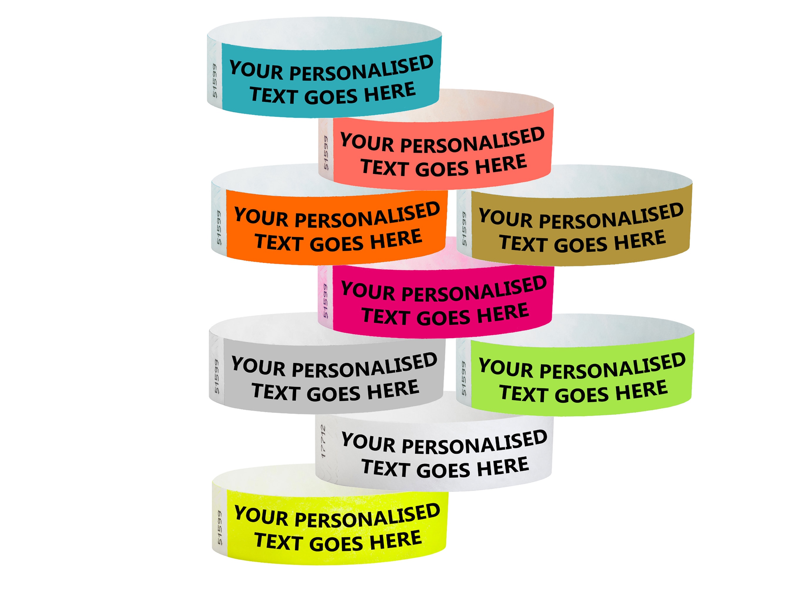 50 Personalised Paper Wristbands Custom Party Events Strap - Etsy UK