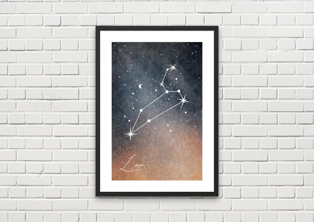 Leo Zodiac Poster, Leo Decor, Leo Zodiac Art, Digital Poster, Birthday ...