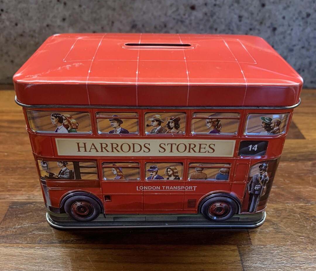 Harrods Stores Money Tin in the Design of a London Red Bus - Empty - Etsy