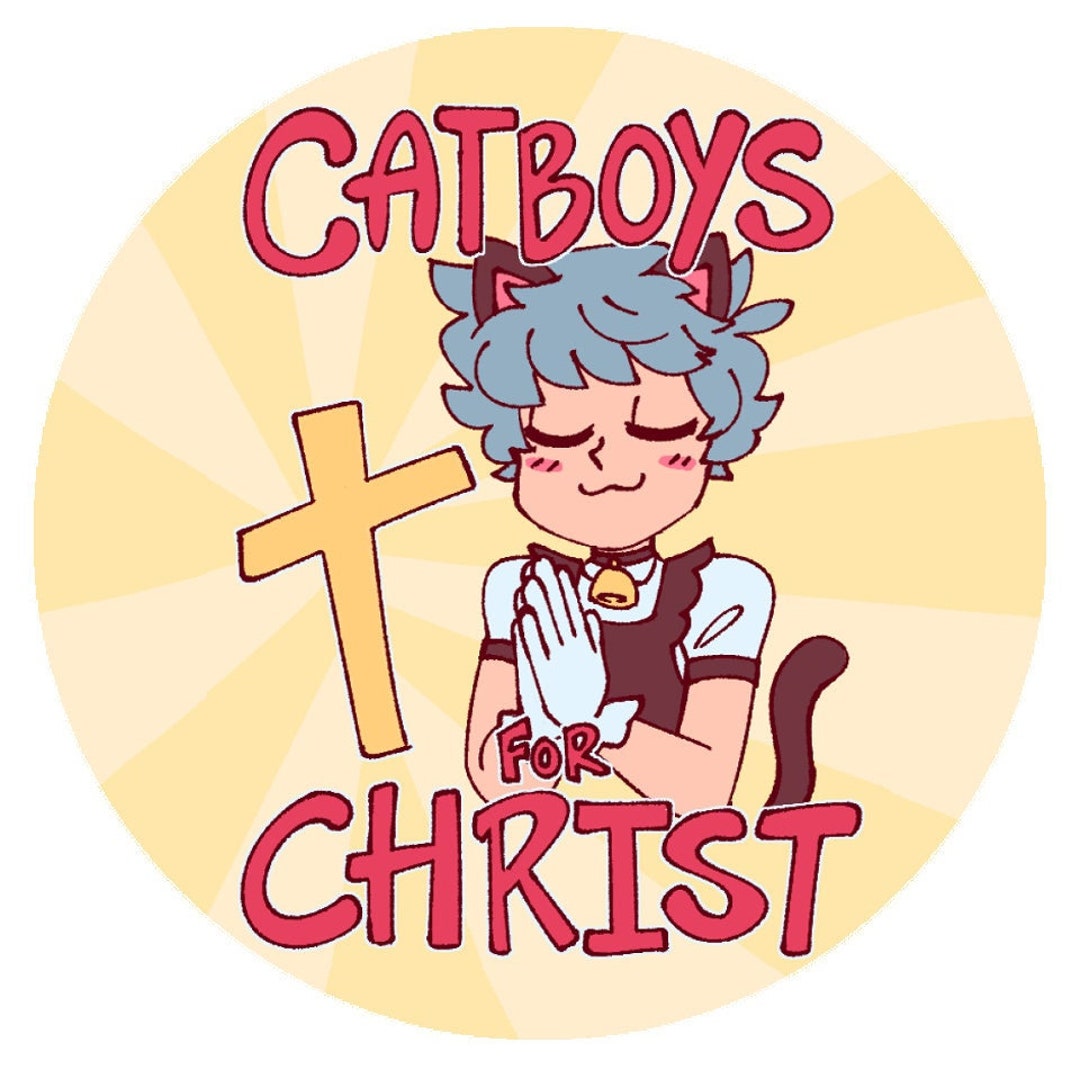 Catboys for Christ Holographic Sticker - Etsy