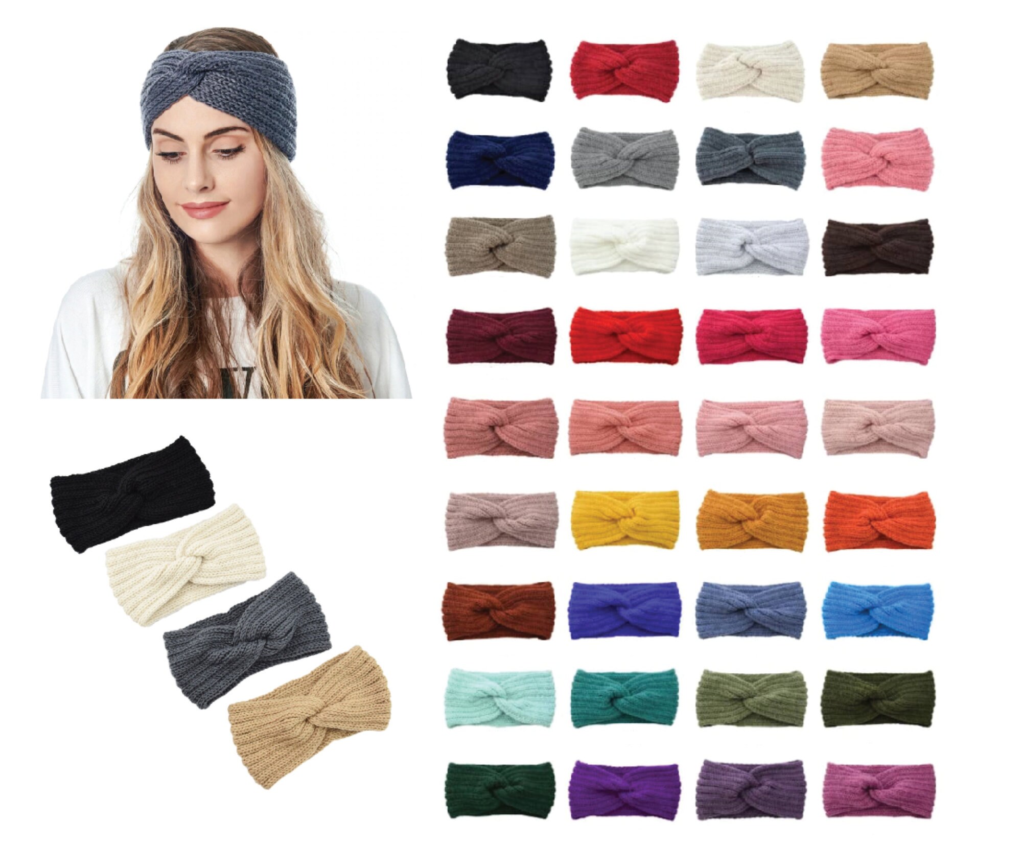 Classic Crochet Winter Headband Knitted Headbands Winter Knit Headband ...