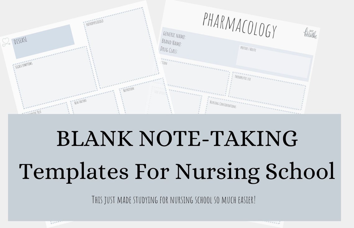 Nursing Note Taking Templates Disease & Pharmacology - Etsy