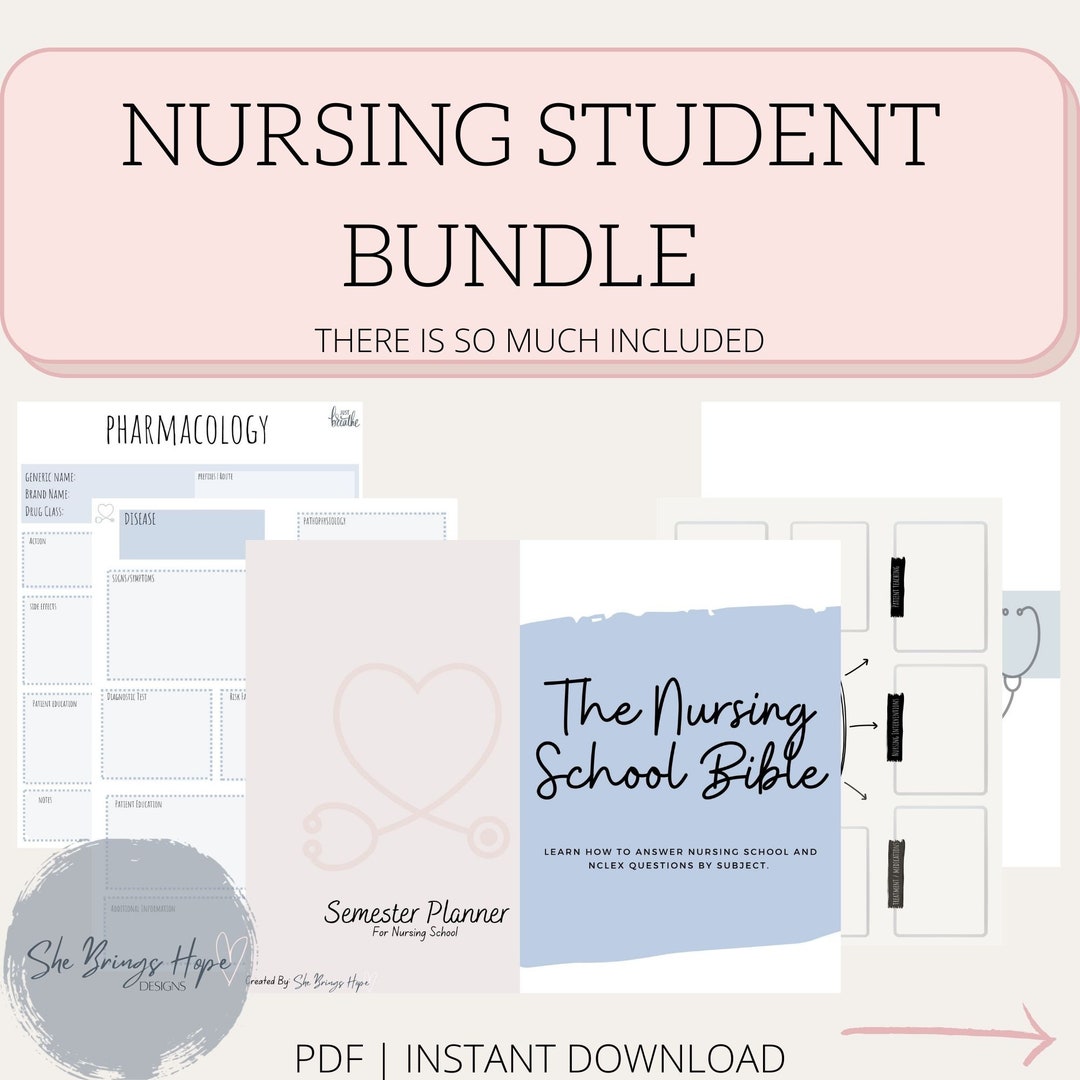 Nursing Student Bundle | Nursing School Templates | Nursing Study Tools ...