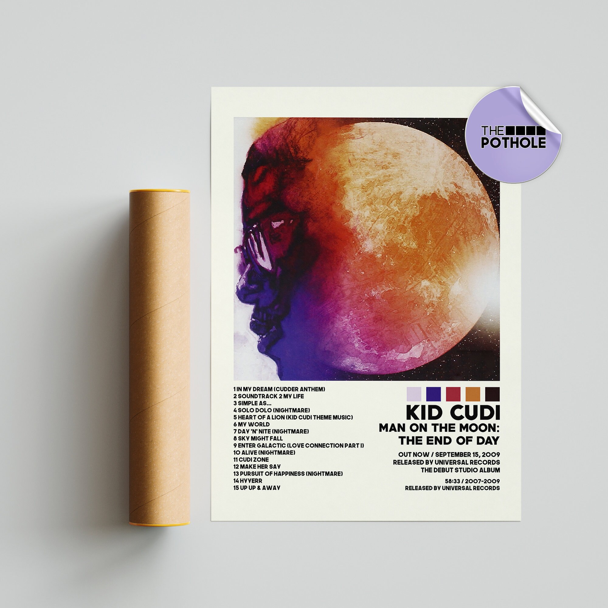 Kid Cudi Tracklist Home Decor Custom Music Poster Man On The Moon III ...