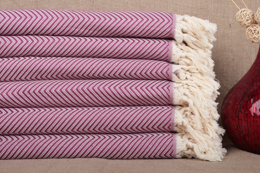 Turkish Bedspread, Turkish Throw Blanket, Striped Bedcover, 79x91 ...