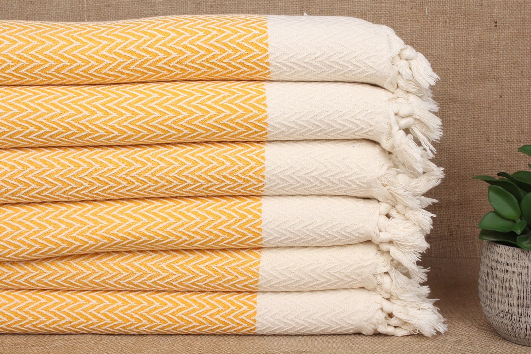 New Home Tea Towel, Customized Tea Towel, Mustard Towel, Zigzag Towel ...