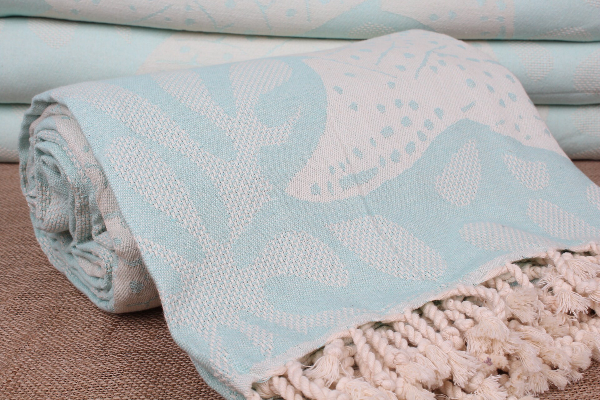 Sofa Blanket Couch Throw Mint Throw Fish Throw 91x99 - Etsy