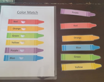 Crayon Color Matching Activity, Digital Download - Etsy