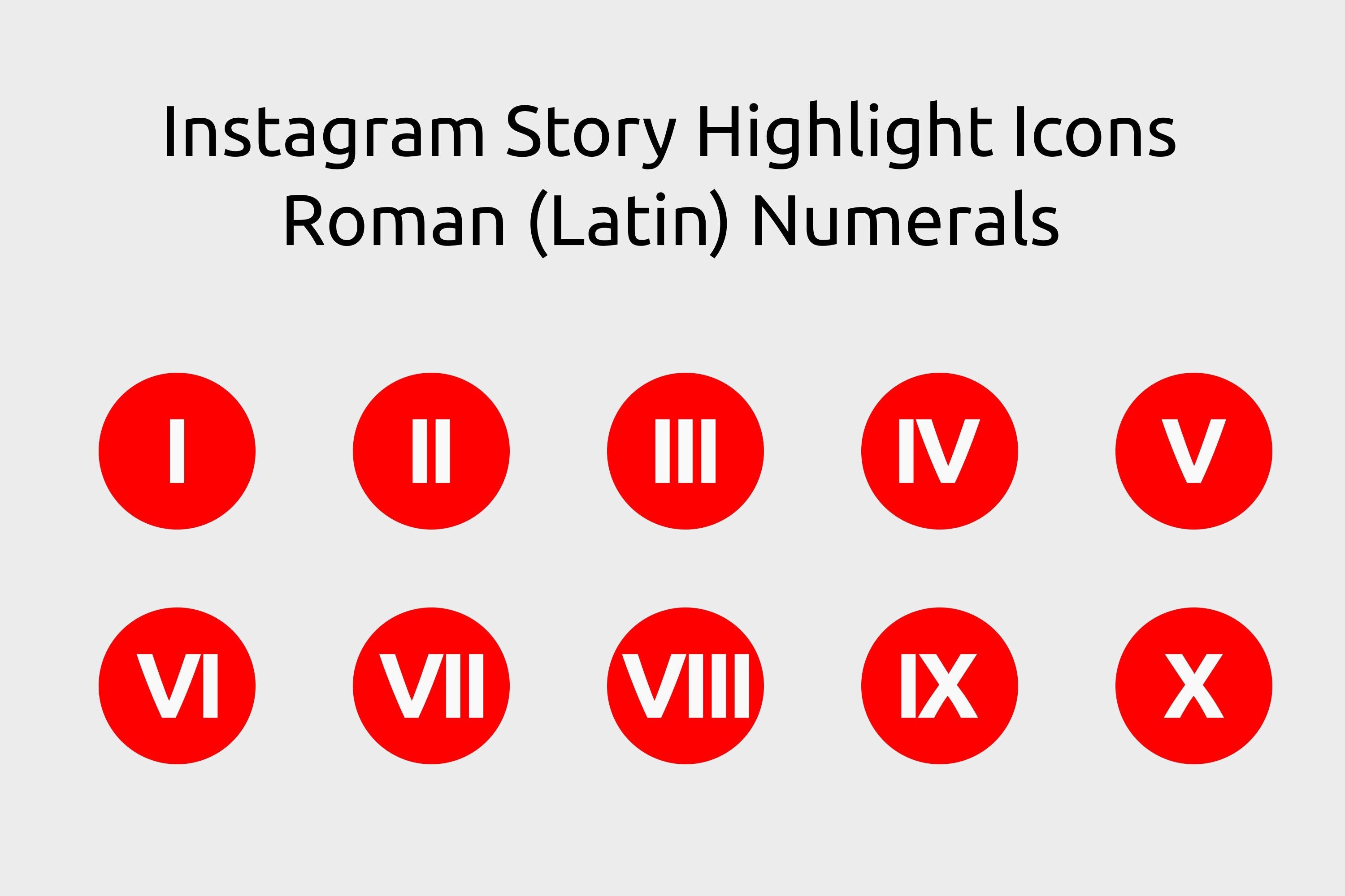 Roman Numerals Instagram Stories Highlight Icons Social Media | Etsy