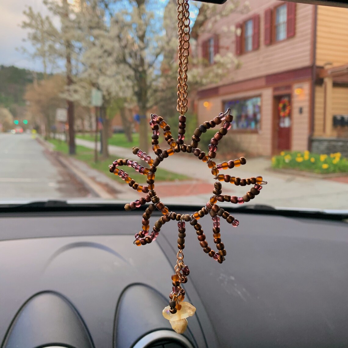 Sun Handmade Rearview Mirror Charm Rearview Accessory Car - Etsy