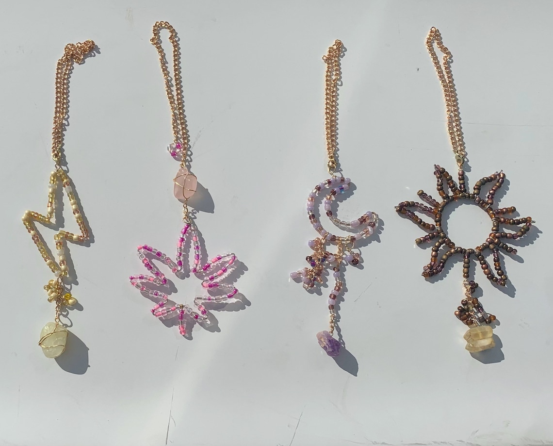 Sun Handmade Rearview Mirror Charm Rearview Accessory Car - Etsy