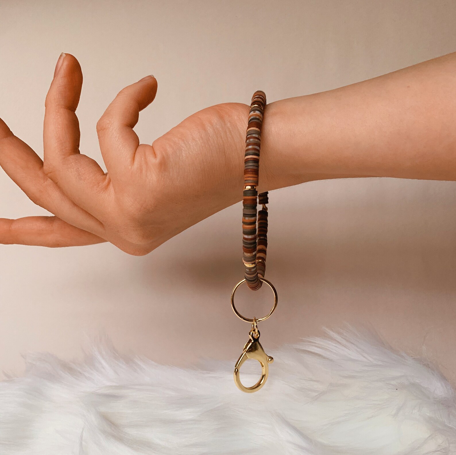 Beaded Key Bangle Key Ring Lanyard Wristlet Keychain - Etsy