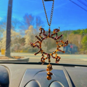 Sun Handmade Rearview Mirror Charm | Rearview Accessory | Car Charm ...