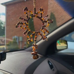 Sun Handmade Rearview Mirror Charm | Rearview Accessory | Car Charm ...