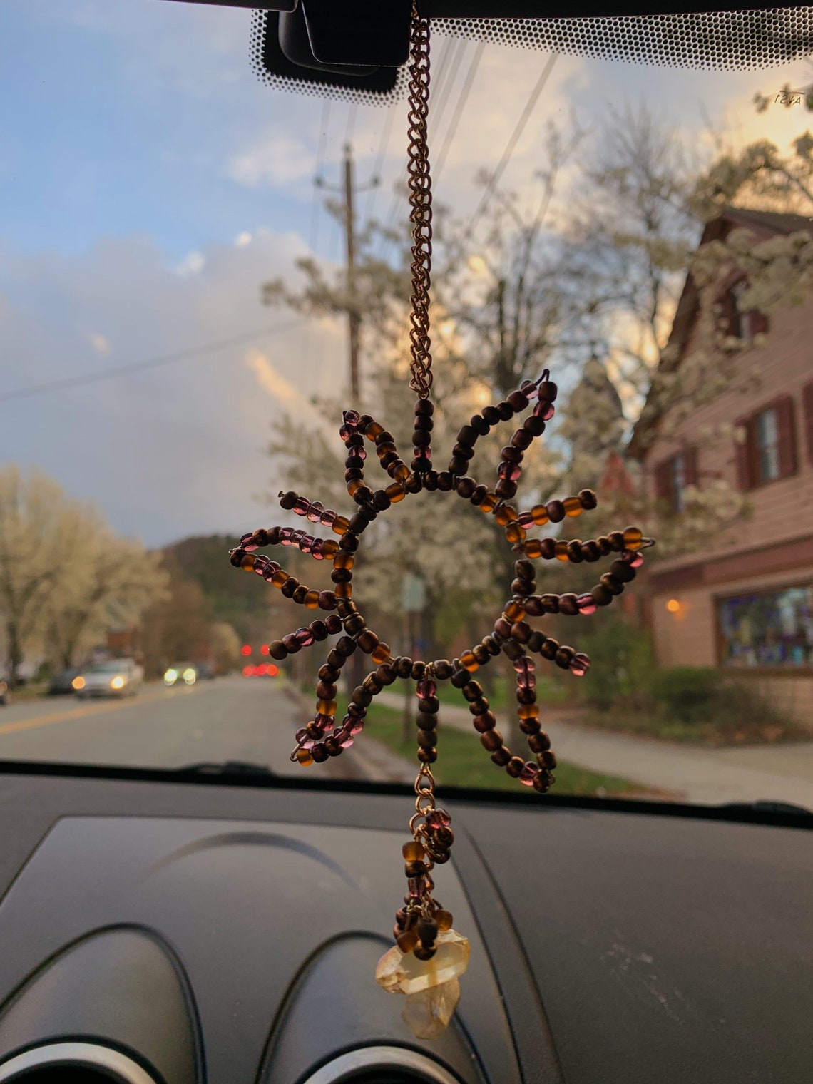 Sun Handmade Rearview Mirror Charm Rearview Accessory Car - Etsy