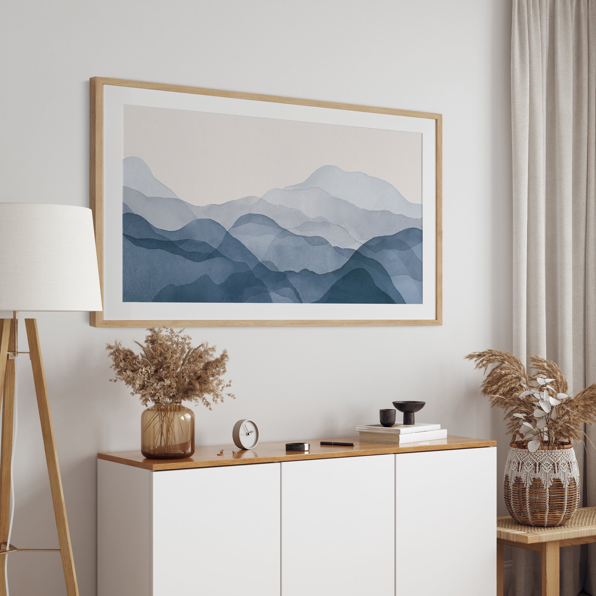 Samsung Frame TV Art Smart TV Art Navy Blue Abstract - Etsy