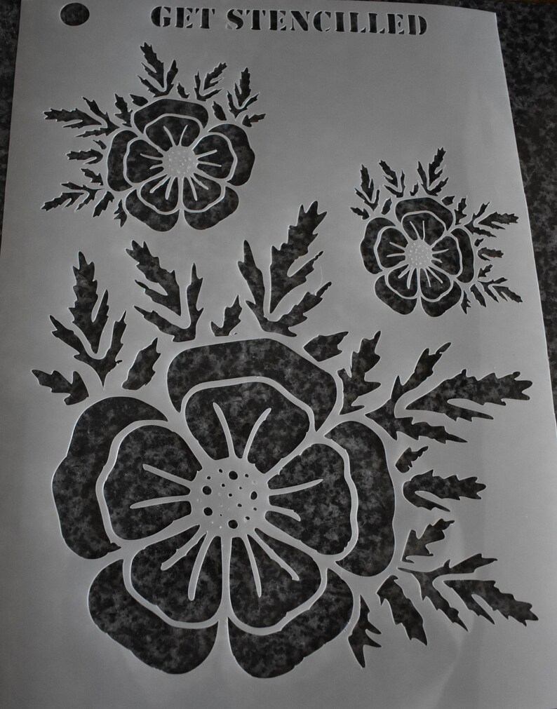 Poppy Stencil 3 Sizes Remembrance Day Poppy Stencil A4 Approx - Etsy