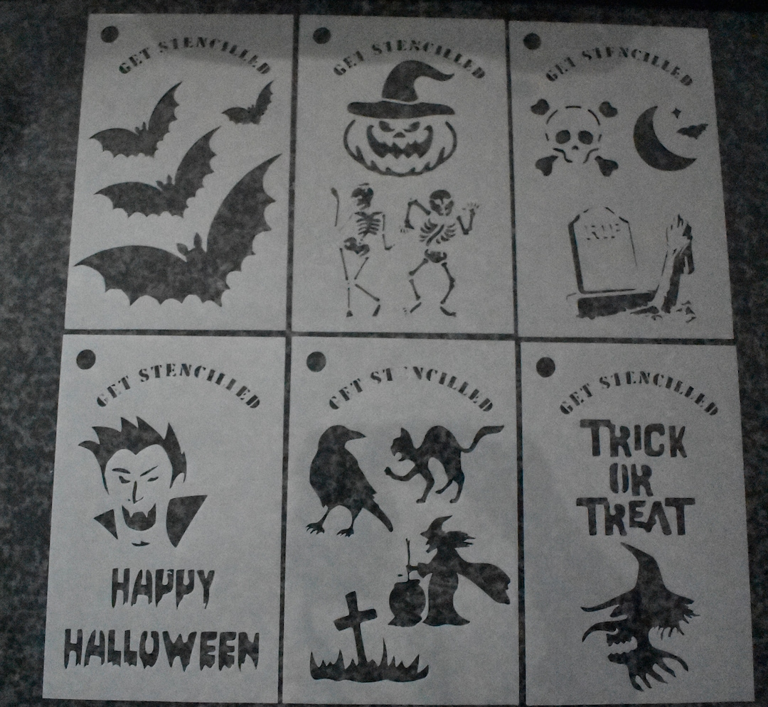FACE PAINTING Airbrush Henna Tattoo Body Stencils X 6 Halloween Themed ...