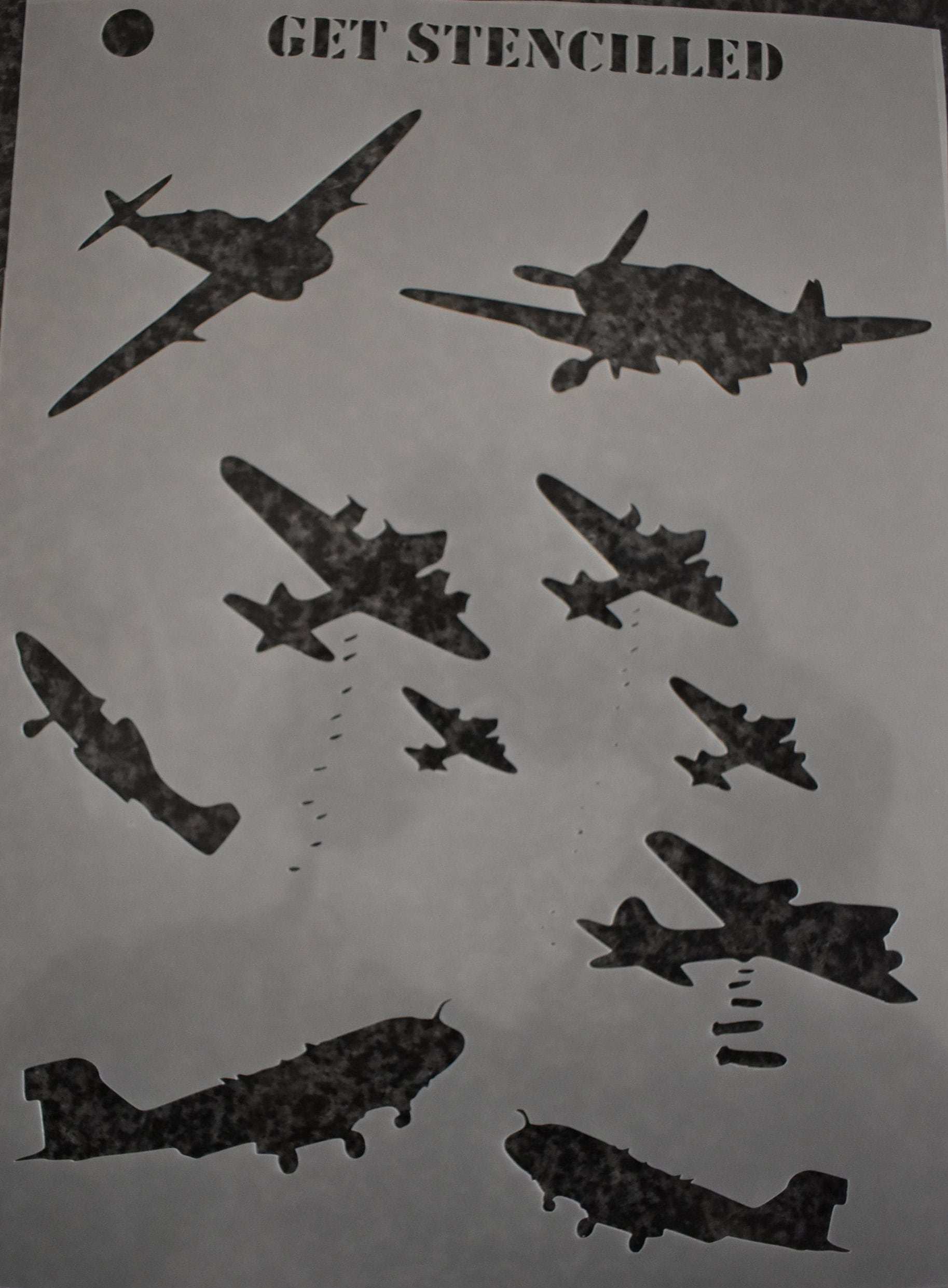 Stencil A4 War Air Crafts Aeroplanes Bombers Airbrush Face Body ...
