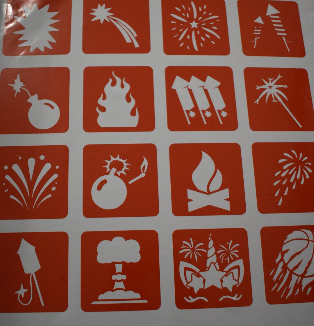 Glitter Henna Tattoo Face Painting Body Stencils 3 Part Stencil Bon ...