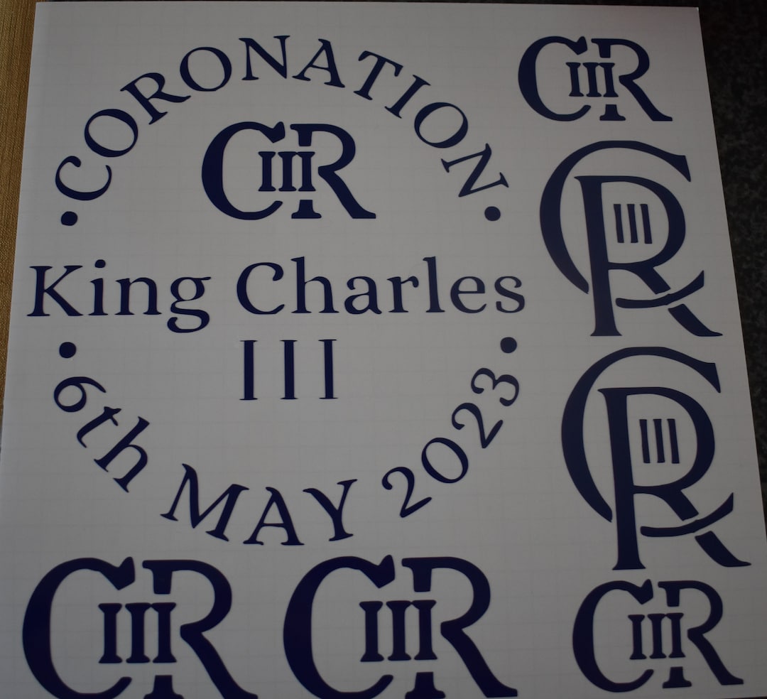 King Charles III Coronation Logos and Date Vinyl Decal Quality 3 Part ...