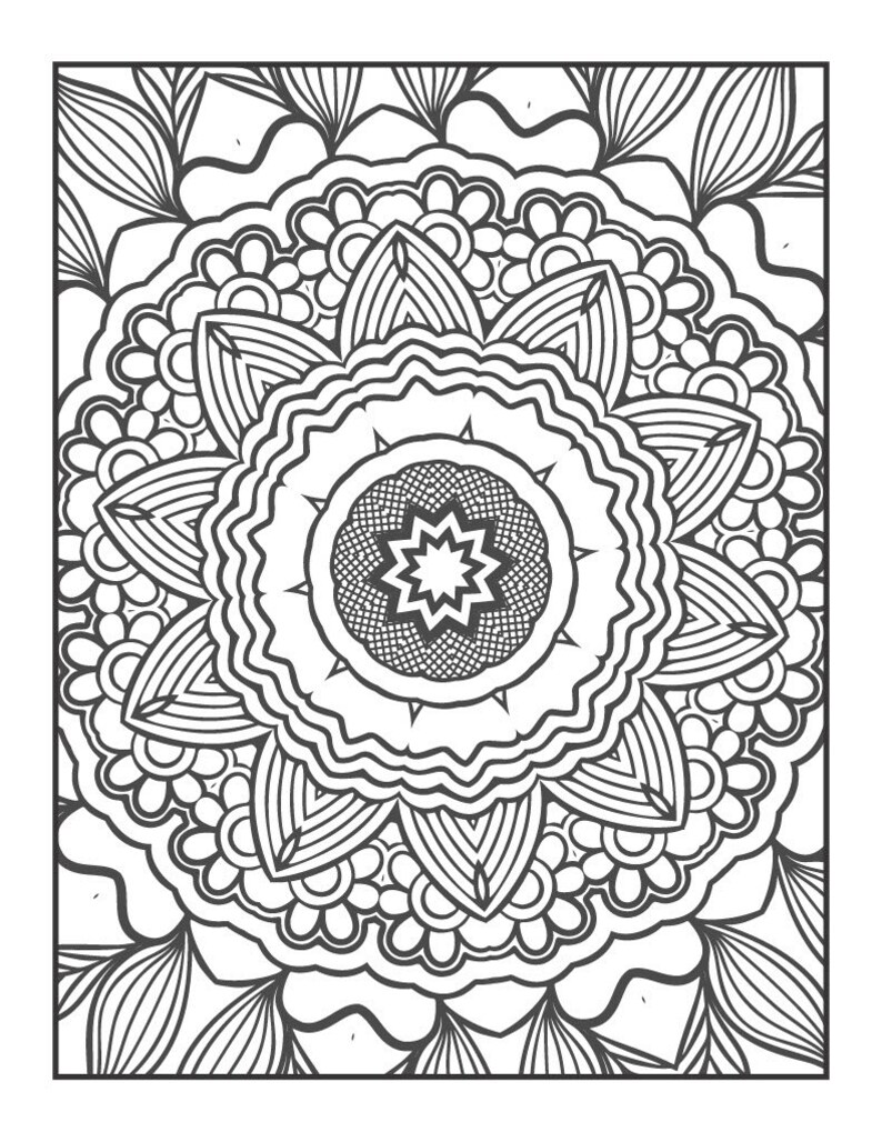 Stress Relief Mandalas and Inspirational Colouring 50 Pages PDF - Etsy