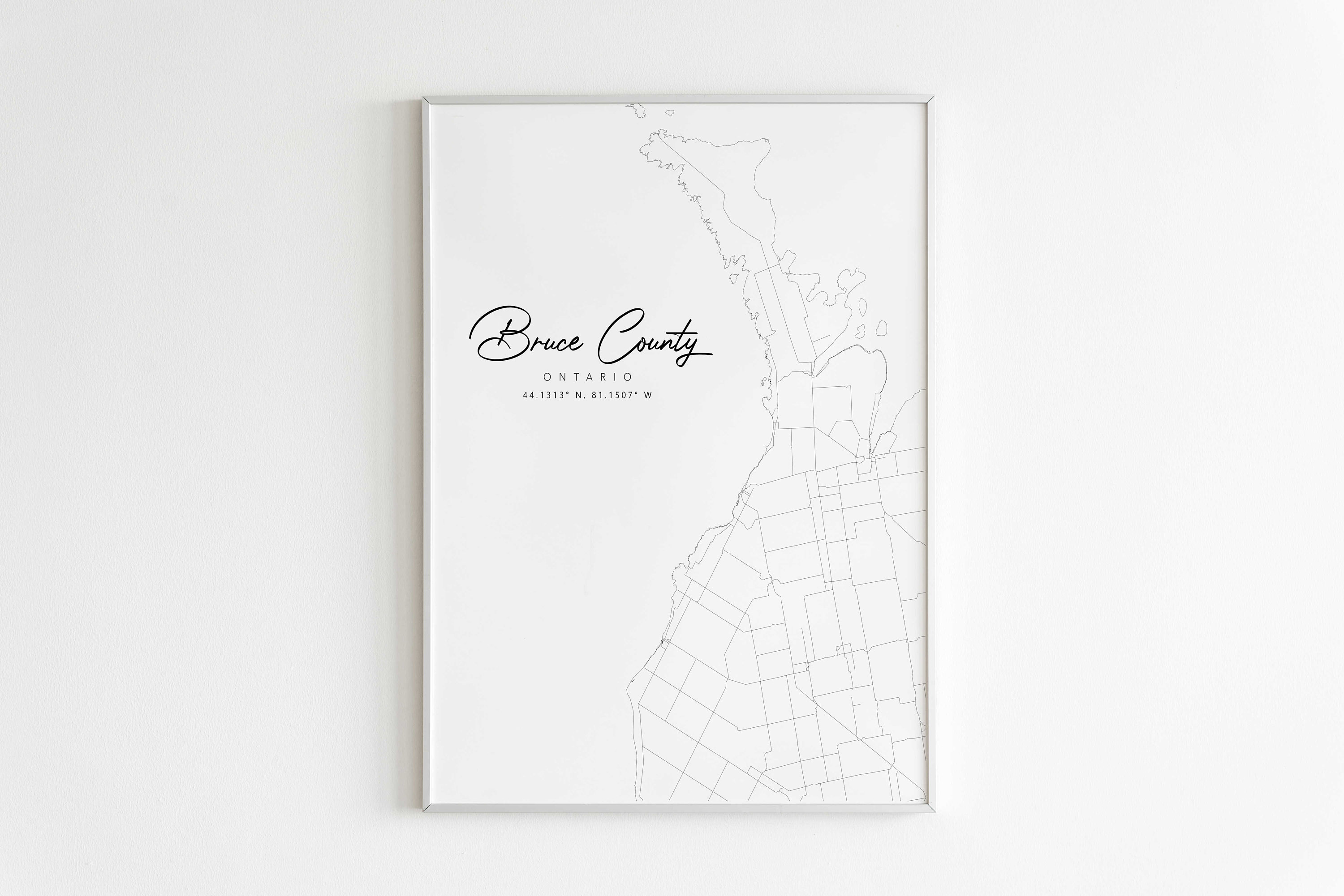 Bruce County, Ontario Minimal Map - Etsy
