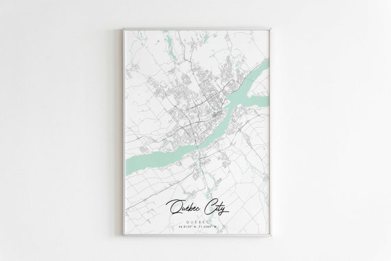 Quebec City Quebec Minimal Map - Etsy