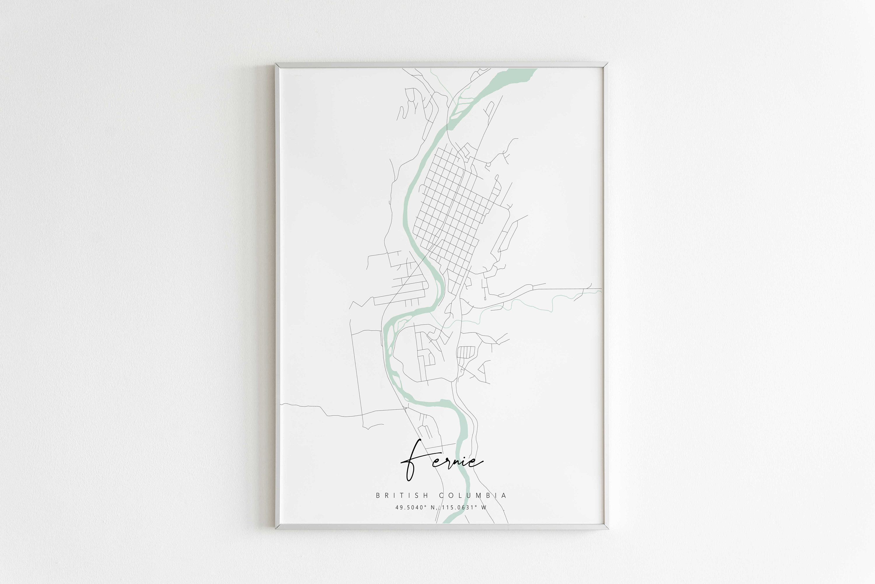 Fernie, British Columbia Minimal Map - Etsy