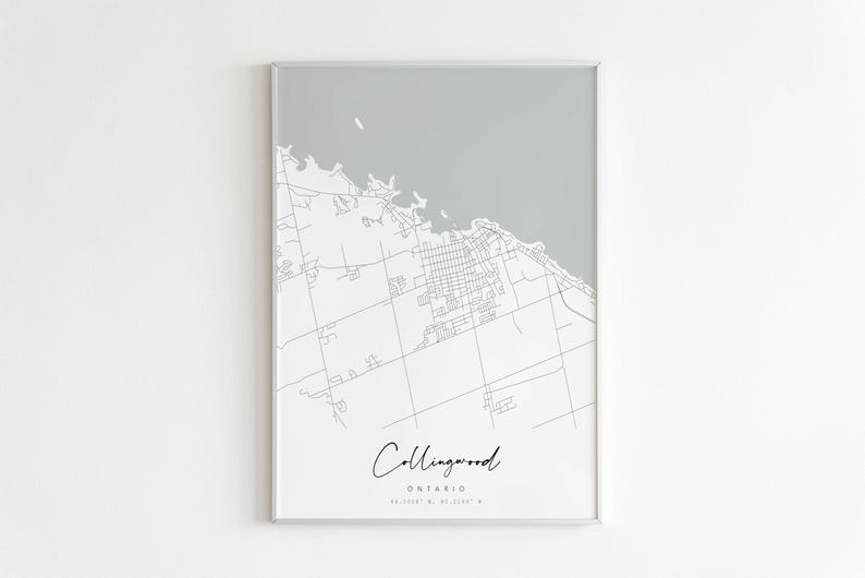 Collingwood, Ontario Minimal Map - Etsy