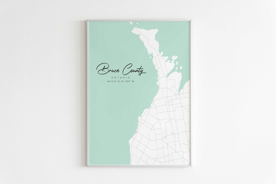 Bruce County, Ontario Minimal Map - Etsy