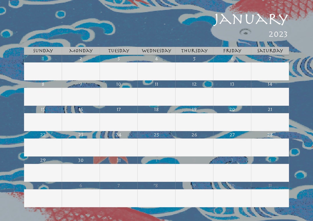 A3 Vintage Japanese Art Calendar 2023 A3 Landscape (flip Book Style ...